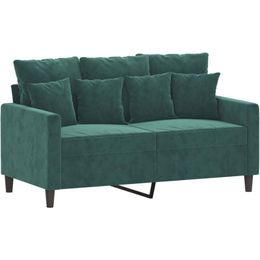 vidaXL - 2-Sitzer-Sofa Dunkelgrün 120 cm Samt