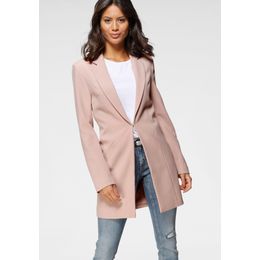 Longblazer Laura Scott Gr. 36 (S), rosa (rosa (aus nachhaltigem material)), Damen, Web, Obermaterial: 63% Polyester, 33% Viskose, 4% Elasthan. Futter: 100% Polyester, Blazer, mit tiefen Reverskragen