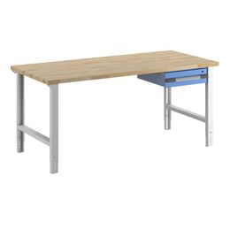 eurokraft pro Werkbank, Baukastensystem Serie 7000, 1 Hängeschublade, BxT 2000 x 900 mm