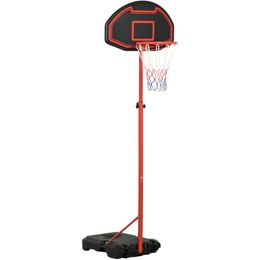 HOMCOM - Basketballkorb Outdoor mit Ständer, 194-249 cm höhenverstellbar Basketballständer mit Rollen, Basketballanlage Standfuß, für Indoor,