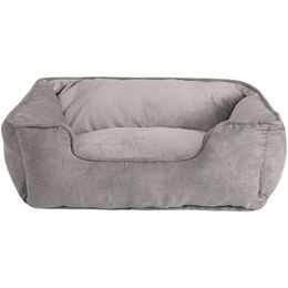 lionto 2-in-1 Hundebett Hundekissen Hundekörbchen Hundesofa Größe S 60x50 cm dunkelgrau/grau