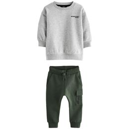 next Set Jungen Gr&ouml;&szlig;e 104 graumeliert / dunkelgr&uuml;n