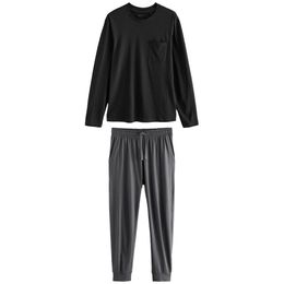next Pyjama lang Herren Gr&ouml;&szlig;e M grau / schwarz