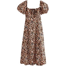 next Kleid Damen Gr&ouml;&szlig;e 38 beige / braun / schwarz Winterkleid