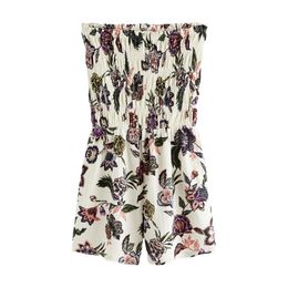 next Jumpsuit Damen Größe M ecru / grün / lila / rosa