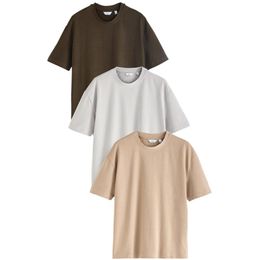 next T-Shirt Herren Gr&ouml;&szlig;e XXXL beige / hellgrau / khaki