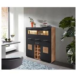 Barschrank Innostyle "Sonate", schwarz, B:120cm H:128cm T:37cm, FSC-zertifizierter Holzwerkstoff, Schränke, Elemente sind flexibel kombinierbar und passen in jeden Wohnbereich.