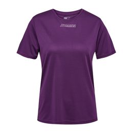 Hummel Funktionsshirt 'TE TOLA' Damen Gr&ouml;&szlig;e M aubergine / wei&szlig;