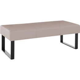 Sitzbank Home Affaire "Oliver", beige (beige, schwarz), B:140cm H:50cm T:62cm, Sitzbänke, Breite 140cm, mit Metallgestell