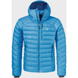 Schöffel Outdoorjacke SCHÖFFEL "Down Jacket Tschierval M", Herren, Gr. 48, blau (8275, blau), Oberstoff : 100% Nylon Futter : 100% Nylon Wattierung : 100% Polyester ENTHÄLT NICHTTEXTILE TEILE TIERISCHEN URSPRUNGS Füllung : 100% Daune, sportlich, regular fit, hoch geschlossener Ausschnitt, Langarm, Jacken