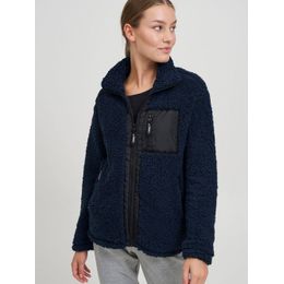 oxmo Fleecejacke Damen gemustert, blau