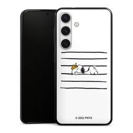 DeinDesign Galaxy S24 Handy Slim Case extra d&uuml;nn Silikon Handyh&uuml;lle schwarz H&uuml;lle Snoopy Dog Peanuts Silikon Slim Case