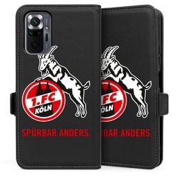 DeinDesign Xiaomi Redmi Note 10 Pro Handy Klapph&uuml;lle Handyh&uuml;lle aus Kunst Leder schwarz Flip Case Official Licensed Product Transparent 1. Fc K&ouml;ln Sideflip mit 