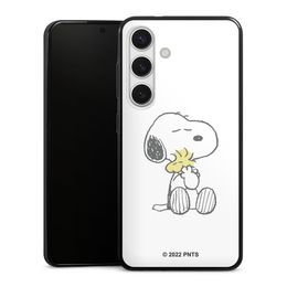 DeinDesign Galaxy S24 Handy Slim Case extra d&uuml;nn Silikon Handyh&uuml;lle schwarz H&uuml;lle Snoopy Love Peanuts Silikon Slim Case
