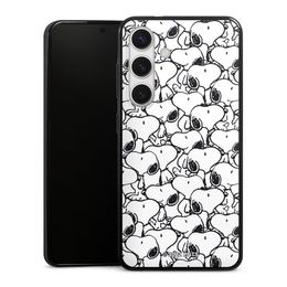 DeinDesign Galaxy S24 Handy Slim Case extra d&uuml;nn Silikon Handyh&uuml;lle schwarz H&uuml;lle Peanuts Snoopy Muster Silikon Slim Case