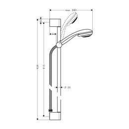 Hansgrohe Brausenset Crometta 85 Multi/Unica Crometta 900mm chrom 27766000