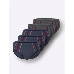 KINGsCLUB Herren Slip, 3x blau + 2x grau, Gr&ouml;&szlig;e 5