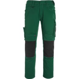 Mascot - Arbeitshose mannheim 12679-442 leichte Bundhose mit Cordura Knietaschen, Farbe: Grün/Schwarz - 0309, Größe: 54