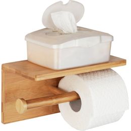 Wenko - Toilettenpapierhalter Duo Bambusa, aus Bambus, Braun, Bambus natur - braun