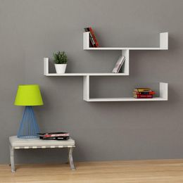 Tibet Wandregal Modern Bücherregal Display Unit Weiß b 119cm Breit - White - Decortie