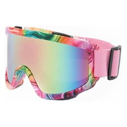 Csparkv - Skibrille, Snowboardbrille für Herren und Damen, 100 % UV-Schutz, verstellbar, otg, beschlagfrei, winddicht, Skibrille für Skifahren,