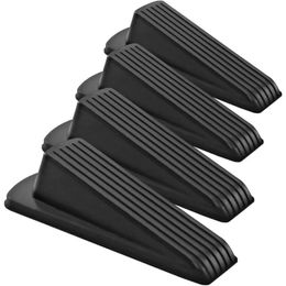 Türstopper, 6 Stück, robuster Türblock, Nylon-Türstopper, Kunststoff-Bodentürstopper, rutschfester Türstopper für Büro, Zuhause, Küche, Schwarz