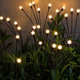 Csparkv - Warmweiß) Solarleuchten Außen, 1 Stück 10 led Solar Firefly Lights für Garten, Balkon, Solarlampe Outdoor Gartendekoration, Wasserdicht IP65