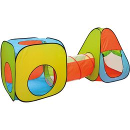 LittleTom Bällebad Spielzelt Set 260x90x100cm Popup Spielhaus Kinder Zelt Tunnel - bunt