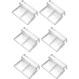 Lntyq - Acryl-Aquarium-Halter, Aquarium-Deckel-Clips, transparenter Aquarium-Halter, für Aquarium, Fisch-Aquarium-Deckel-Clips, 6 mm, 6 Stück