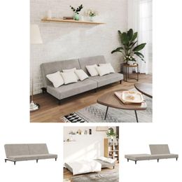 The Living Store - Schlafsofa 2-Sitzer Hellgrau Samt - Sofas - Grau