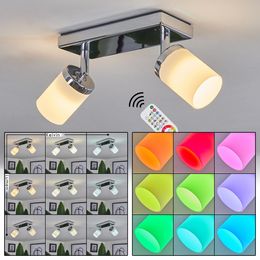 hofstein Cerejeiras Deckenleuchte LED Chrom, 2-flammig, Fernbedienung, Farbwechsler
