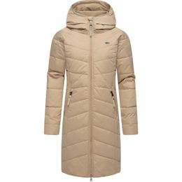 Steppmantel Ragwear "Dizzie Coat", Damen, Gr. XS (34), grau (taupe), Au&szlig;enmaterial: 100% Polyester; Innenfutter: 100% Polyester; Wattierung: 100% Polyester, normal ca. Mitte Oberschenkel, hoch geschlossener Ausschnitt, &Auml;rmel ohne &Auml;rmelschlitz Strickb&uuml;ndchen, M&auml;ntel Steppmantel, Wasserdichter Winterparka mit gef&uuml;tterter Kapuze, Topseller
