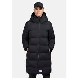 Steppmantel Khujo "Caius2-YM", Herren, Gr. L (52), blau (dunkelblau), Obermaterial: 100% Nylon, Futter: 100% Nylon, Wattierung: 100% Polyester, Basic, gerade ca. Mitte Oberschenkel, hoch geschlossener Ausschnitt, Ärmel ohne Ärmelschlitz Bündchen, Mäntel, Stylischer Herren Wintermantel mit Kapuze