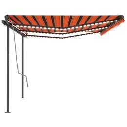 vidaXL Automatische Markise mit LED & Windsensor 6x3 m Orange & Braun