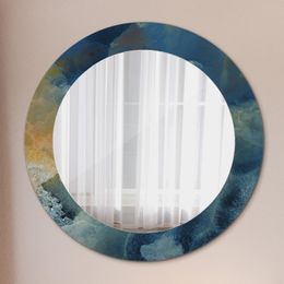 Spiegel - Mirror zum Wandspiegel Schlafzimmer – Schminkspiegel- weiß Marmor Gold- Ø60cm