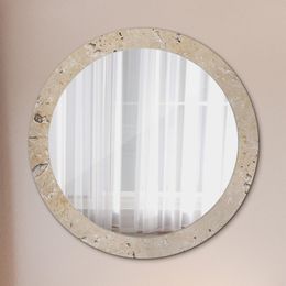 Spiegel - Mirror zum Wandspiegel Schlafzimmer – Schminkspiegel- natürlich Stein- Ø80cm