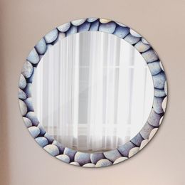 Spiegel - Mirror zum Wandspiegel Schlafzimmer – Schminkspiegel- Meer Steine Kreis- Ø80cm