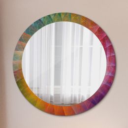 Ø80cm Spiegel - Glasrahmen mit Aufdruck - Wandspiegel Schlafzimmer - hypnotisch Spirale