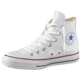 Sneaker CONVERSE "Chuck Taylor All Star Basic Leather Hi", Gr. 38, weiß, Leder, sportlich, Schuhe Skaterschuh Canvassneaker Sneaker high Sneakerboots