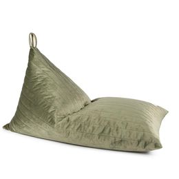 nobodinoz - Essaouira Sitzsack Samt, 115 x 77 cm, gold bubble / olivgrün