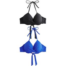 next Bikinitop Damen Gr&ouml;&szlig;e 65 blau / schwarz