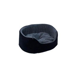 Dogman Pet Bed Sherpa High Rim Black Small 50x43x21cm