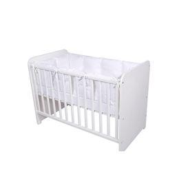 Lorelli Babybett-Nestchen 4-teilig rundum, Babybett 120 x 60 cm, 100% Baumwolle wei&szlig;