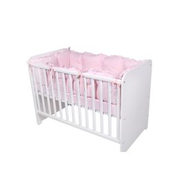 Lorelli Babybett-Nestchen 4-teilig rundum, Babybett 120 x 60 cm, 100% Baumwolle rosa