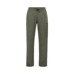 Jogginghose Alpha Industries "Alpha Industries Men - Jogger Embroidery Jogger", Herren, Gr. L, Normalgrößen, grün (schwarz olive), Shell: 80% Cotton, 20% Polyester, Hosen