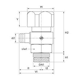 Aalberts SEPP DIN-Basis Entleerungsventil 0018905 DN 8 x R 1/4, selbstdichtend, schwenkbar, Messing