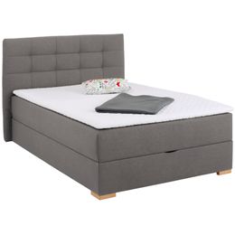 Boxbett Home Affaire "Olivet", grau, B:154cm L:210cm, Komplettbetten, in 4 Farben, 4 Breiten, 2 Matratzenarten, auch in Überlänge 220 cm
