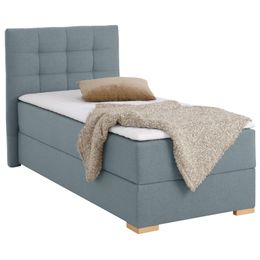 Boxbett Home Affaire "Olivet", blau (petrol), B:104cm L:210cm, Komplettbetten, in 4 Farben, 4 Breiten, 2 Matratzenarten, auch in Überlänge 220 cm
