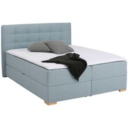 Boxbett Home Affaire "Olivet", blau (petrol), B:174cm L:210cm, Komplettbetten, in 4 Farben, 4 Breiten, 2 Matratzenarten, auch in Überlänge 220 cm
