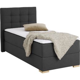 Boxbett Home Affaire "Olivet", grau (anthrazit), B:104cm L:210cm, Komplettbetten, in 4 Farben, 4 Breiten, 2 Matratzenarten, auch in Überlänge 220 cm